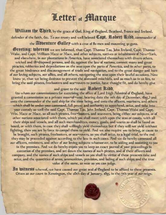 Captain Kidd 1695 – OldeDocuments.com